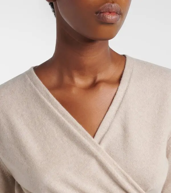 Alaïa Cashmere And Wool-blend Wrap Top
