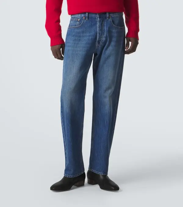 Valentino Garavani Mid-rise Straight Leg Jeans - Blue