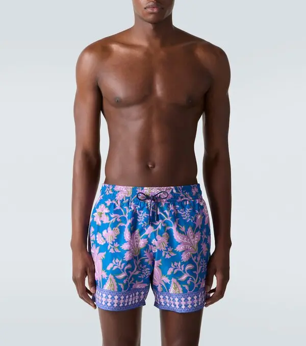 Etro Floral Swim Trunks - Blue