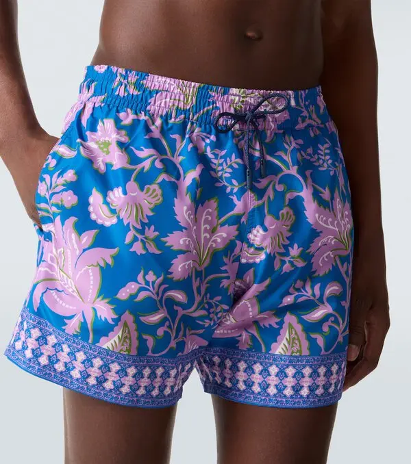 Etro Floral Swim Trunks - Blue