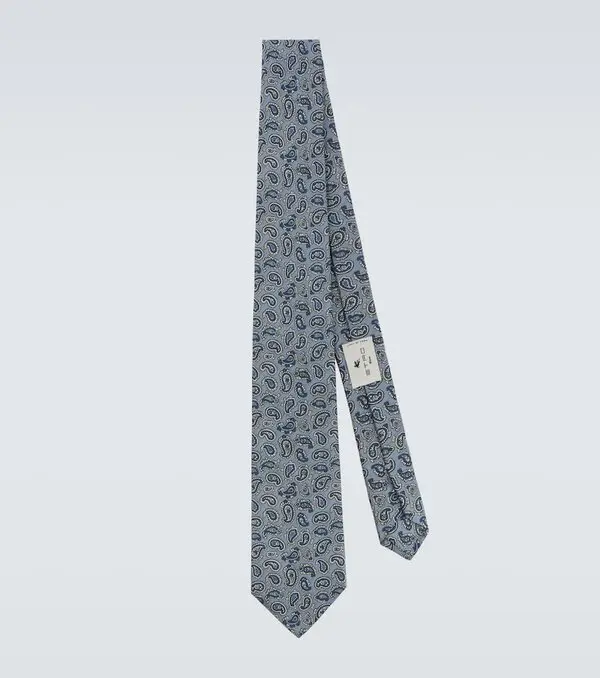 Etro Paisley Silk Tie - Blue