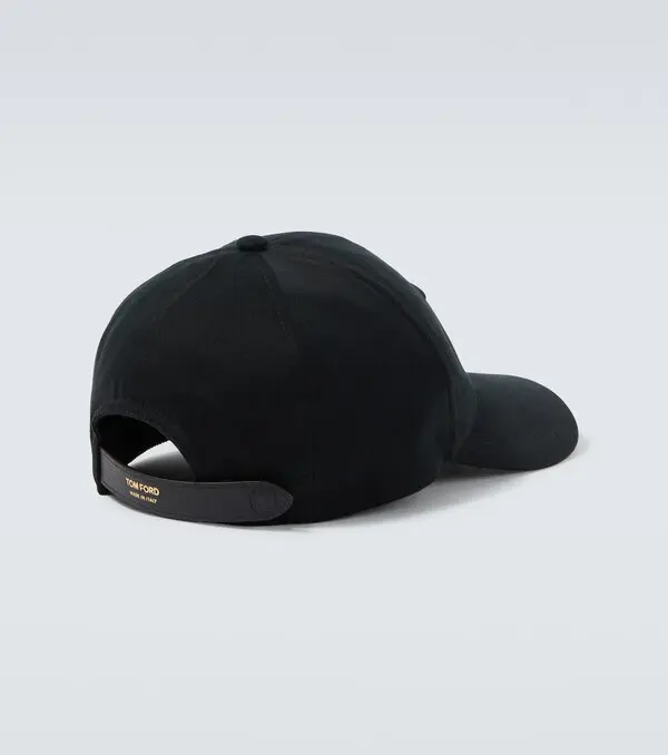 TOM FORD Embroidered Cotton Baseball Cap - Black