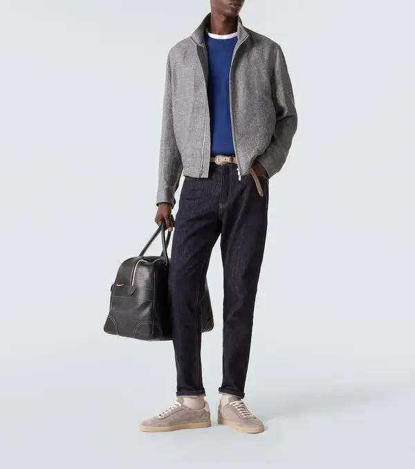 Brunello Cucinelli Cotton Crew Neck Sweater - Blue