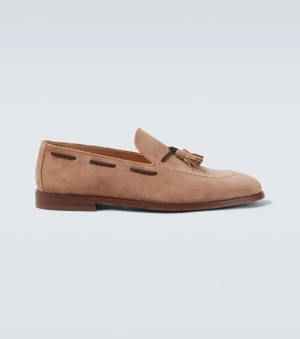 Brunello Cucinelli Suede Loafers With Tassel Detail