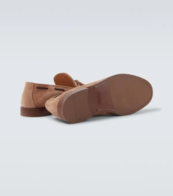Brunello Cucinelli Suede Loafers With Tassel Detail