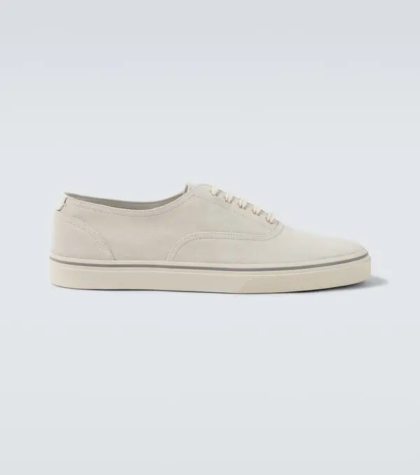 Brunello Cucinelli Suede Lace-up Sneakers - Grey
