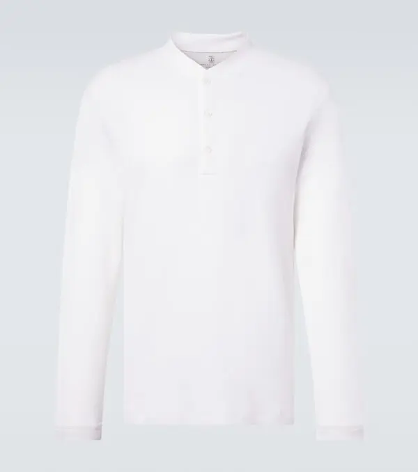 Brunello Cucinelli Cotton And Silk Henley Shirt