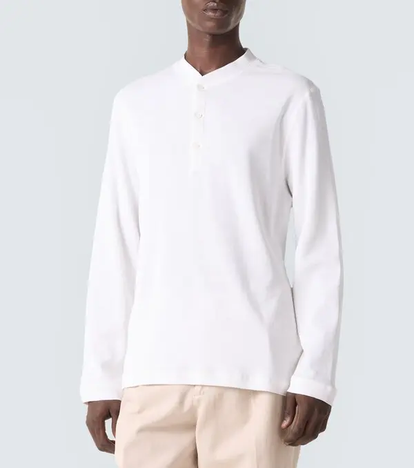 Brunello Cucinelli Cotton And Silk Henley Shirt