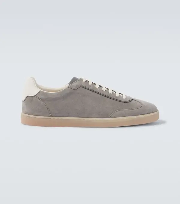 Brunello Cucinelli Suede Lace-up Sneakers - Grey