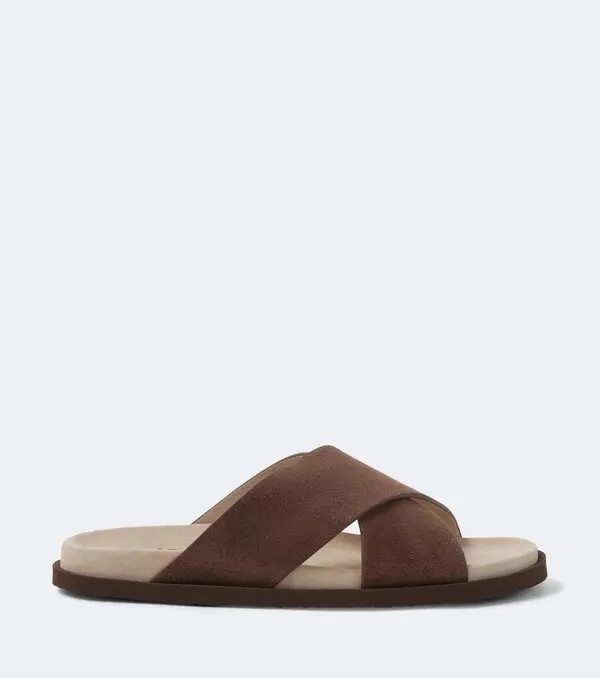 Brunello Cucinelli Suede Slides - Brown