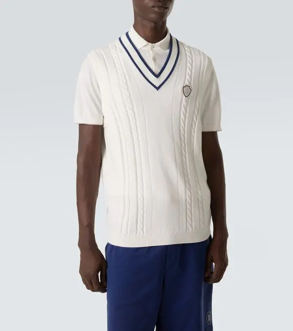 Brunello Cucinelli Cable-knit Embroidered Cotton Sweater Vest