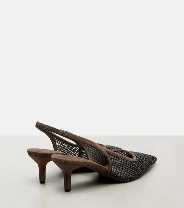 Brunello Cucinelli Monili Slingback Pumps - Green
