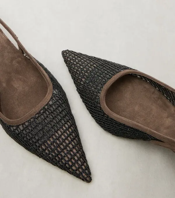 Brunello Cucinelli Monili Slingback Pumps - Green