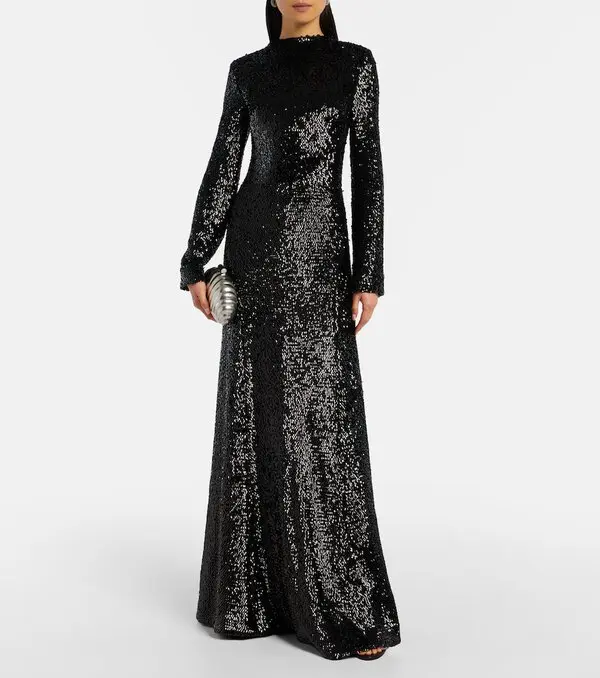 Simkhai Beatrice Sequined Gown - Black