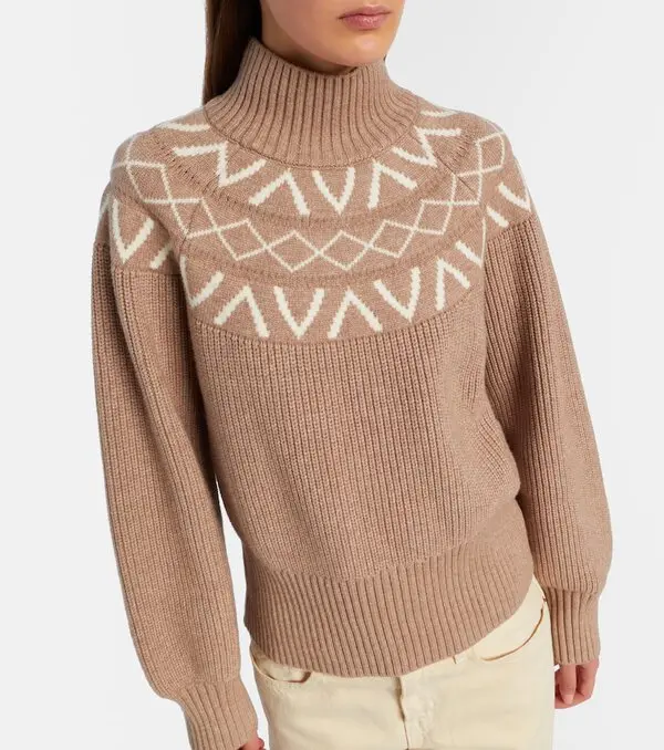 Varley Marcie Ribbed-knit Turtleneck Sweater - Beige