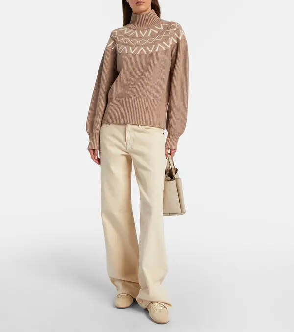 Varley Marcie Ribbed-knit Turtleneck Sweater - Beige
