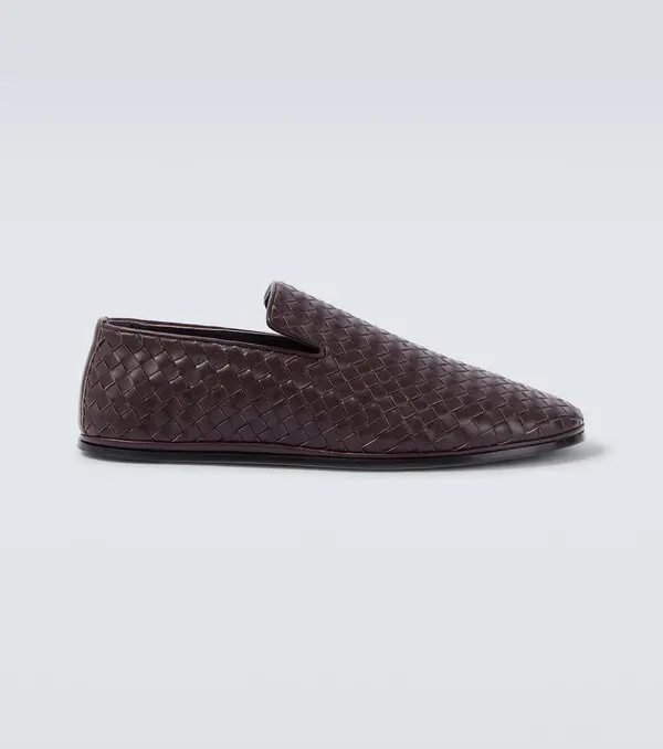 Bottega Veneta Intrecciato Leather Slip-on Shoes - Brown