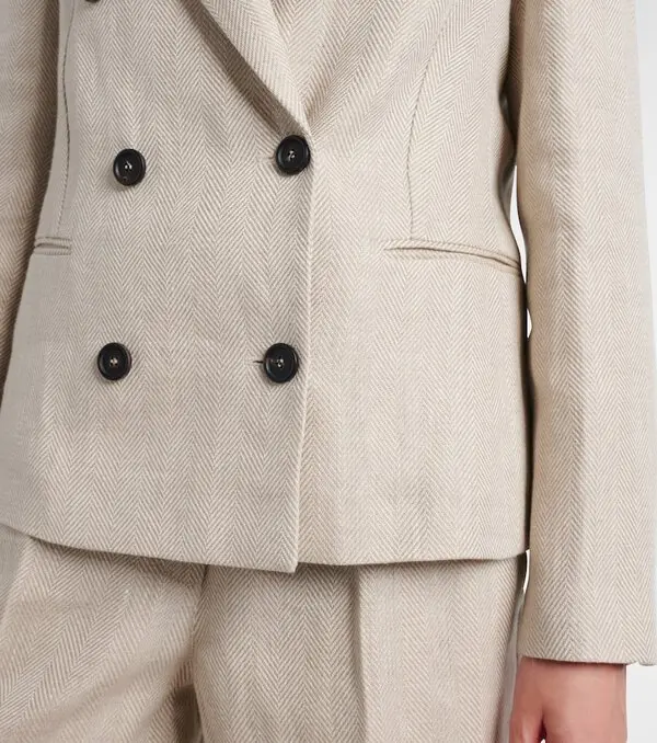 Brunello Cucinelli Double-breasted Linen And Cotton Blazer