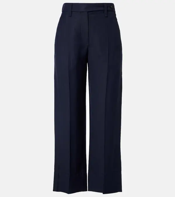 Brunello Cucinelli Cropped Wide-leg Trousers - Blue