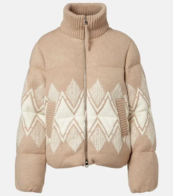 Varley Belinda Knitted Puffer Jacket - Beige