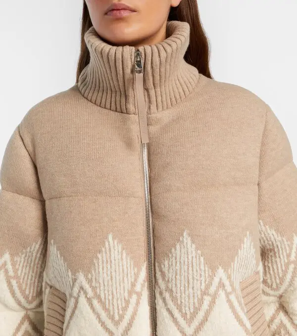 Varley Belinda Knitted Puffer Jacket - Beige