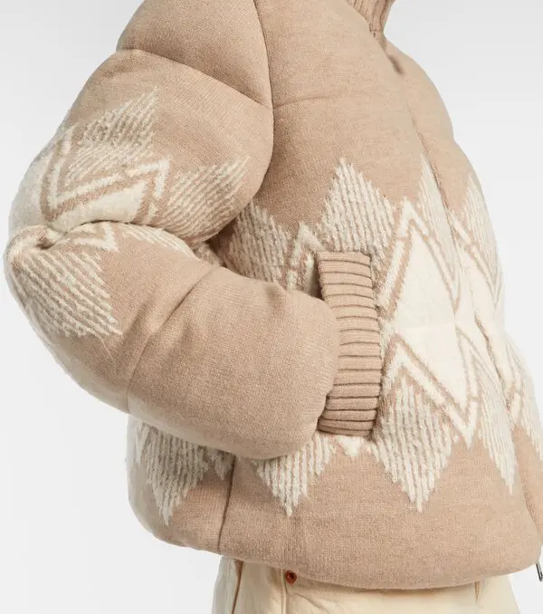 Varley Belinda Knitted Puffer Jacket - Beige
