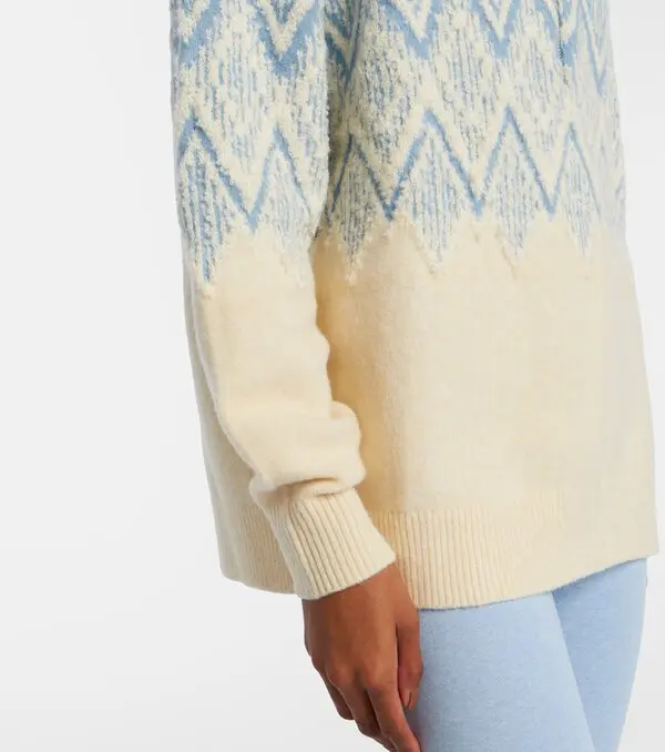 Varley Hedda Jacquard Half-zip Sweater - Blue