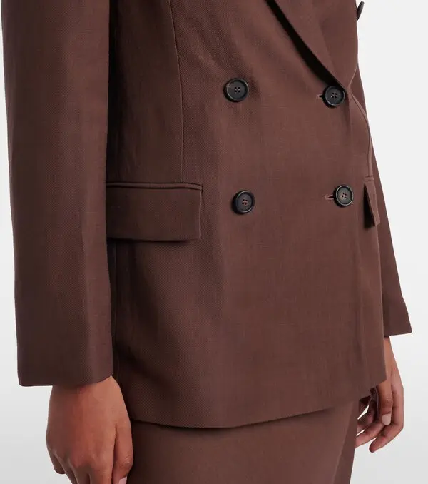 Brunello Cucinelli Double-breasted Blazer In Cocoa