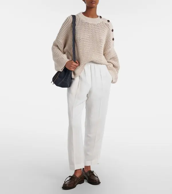 Brunello Cucinelli Mid-rise Straight Leg Trousers