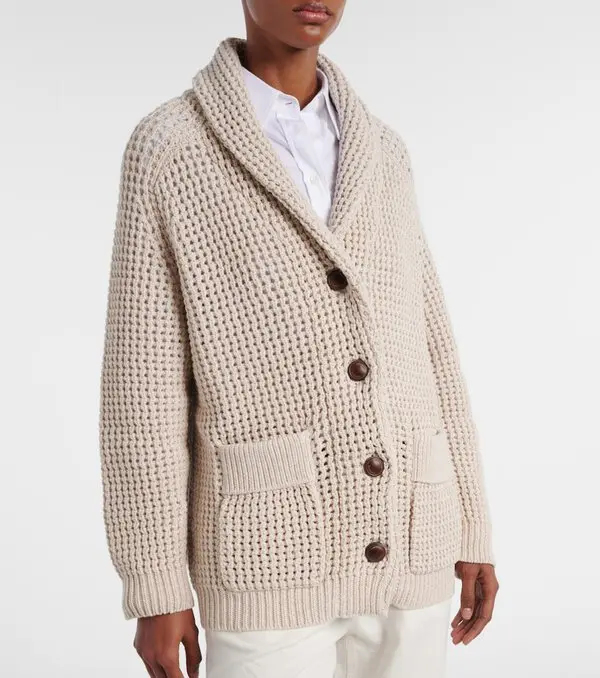 Brunello Cucinelli Open-knit Cardigan - Beige