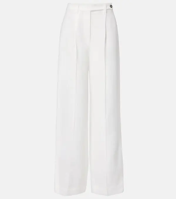 Brunello Cucinelli High-rise Wide-leg Linen Blend Trousers