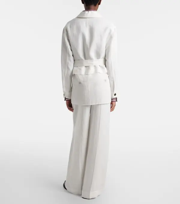Brunello Cucinelli High-rise Wide-leg Linen Blend Trousers