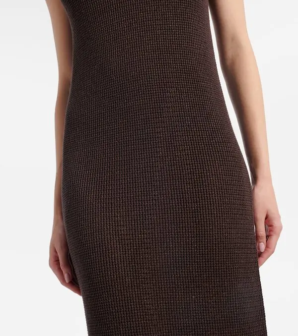 Brunello Cucinelli Open-knit Cotton-blend Maxi Dress