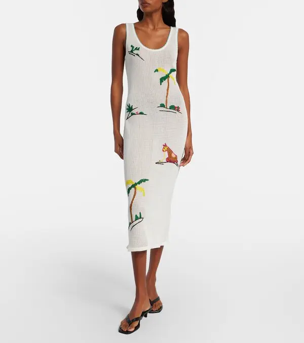 Staud Luma Embroidered Cotton Beach Cover-up
