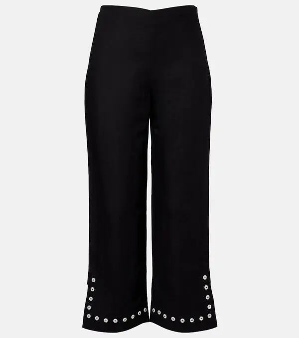 Staud Linen-blend Flared Pants