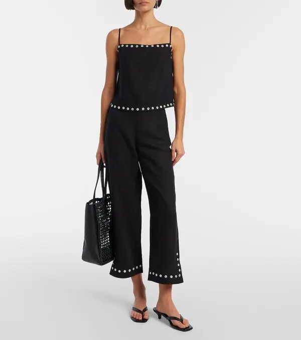 Staud Linen-blend Flared Pants