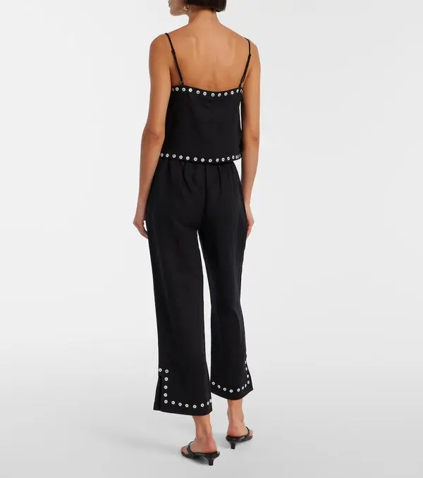 Staud Linen-blend Flared Pants