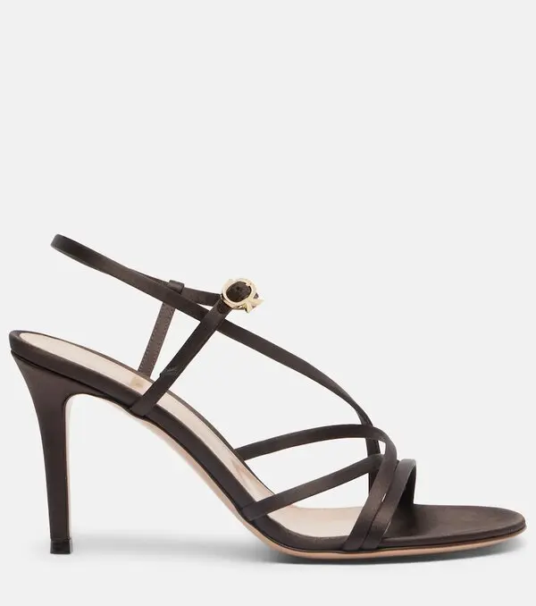GIANVITO ROSSI Satin Strappy Heeled Sandals