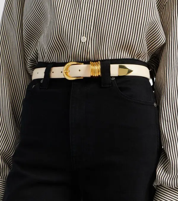DEHANCHE Hollyhock Leather Belt - White