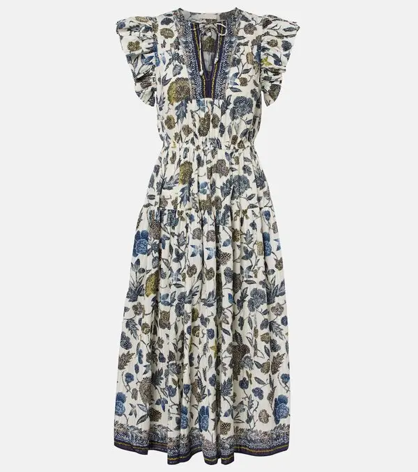 Ulla Johnson Kairi Gathered Midi Dress - White