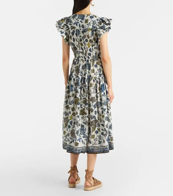 Ulla Johnson Kairi Gathered Midi Dress - White