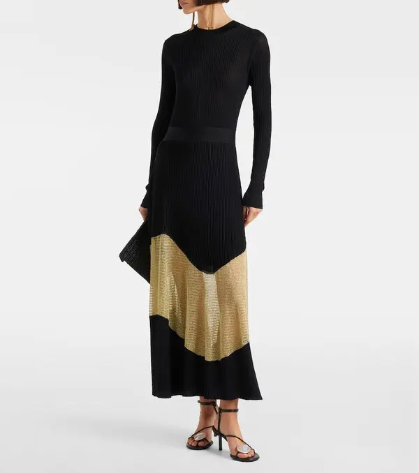 Ulla Johnson Roanne Knitted Lame Maxi Dress