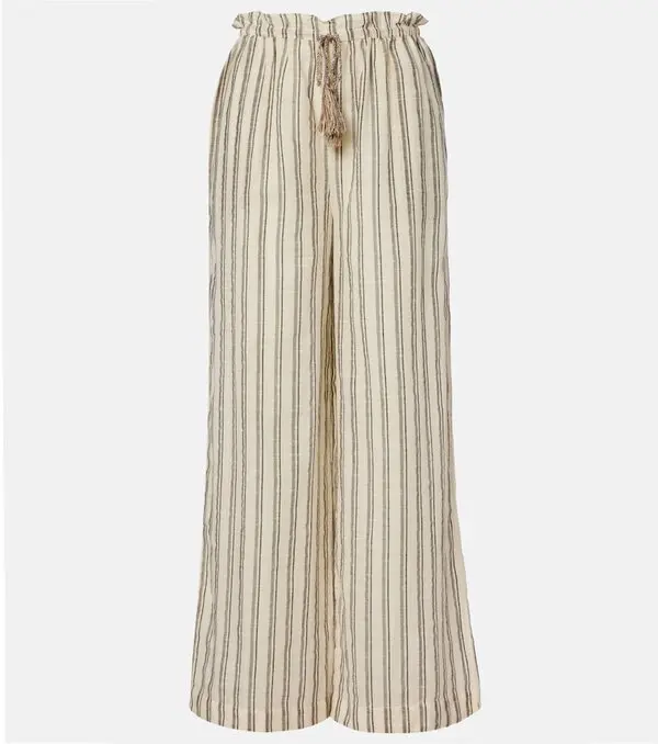 Ulla Johnson Josephine Striped Cotton Wide-leg Pants - White