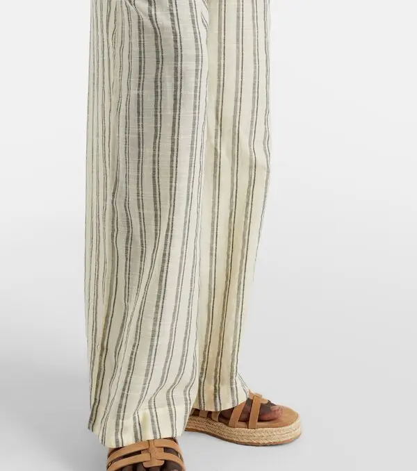 Ulla Johnson Josephine Striped Cotton Wide-leg Pants