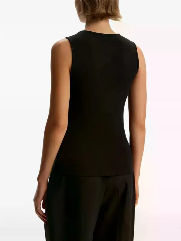 12 STOREEZ Crew-neck Sleeveless Top - Black