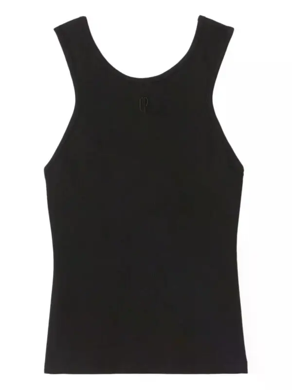 Claudie Pierlot Embroidered Logo Ribbed Tank Top