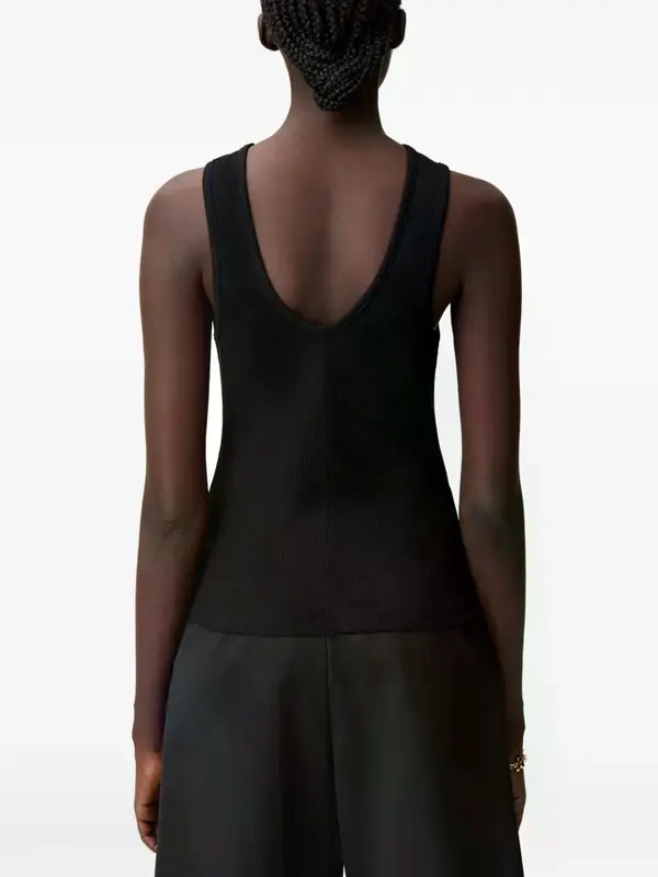 Claudie Pierlot Embroidered Logo Ribbed Tank Top