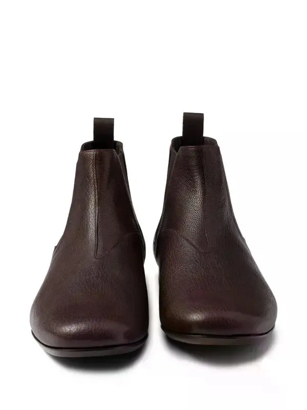 Prada Round Toe Leather Chelsea Boots
