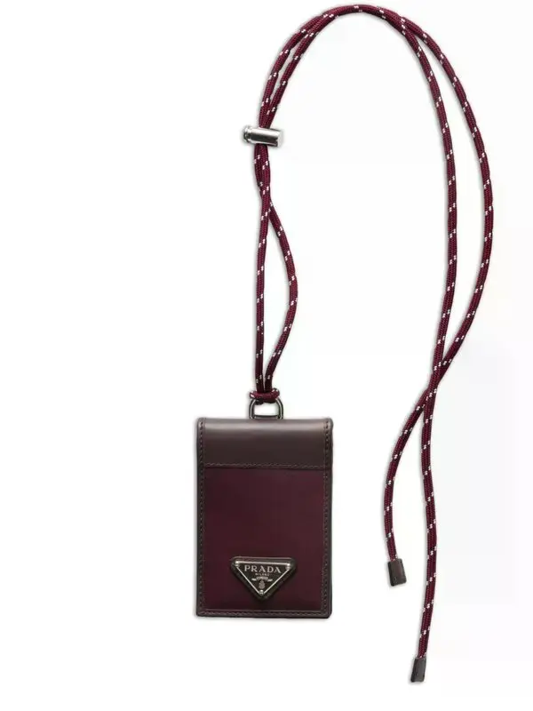 Prada Speedrock Triangle-logo Card Holder - Red
