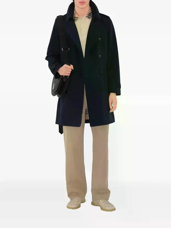 Burberry Kensington Double-breasted Trench Coat - Blue